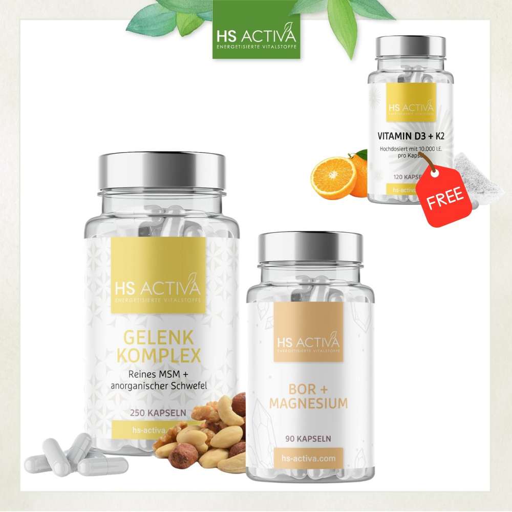 Gelenk Aktiv Set (Gelenk Komplex & Bor + Magnesium) + Vitamin D3+K2